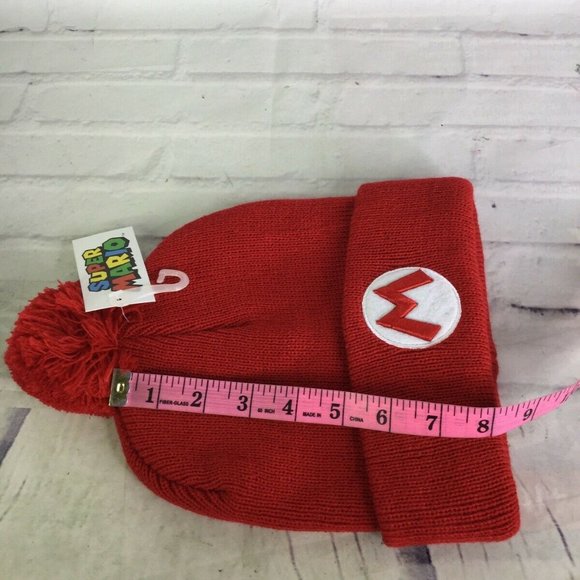 Bioworld | Accessories | Nintendo Super Mario Bros Logo Red Knit Beanie ...